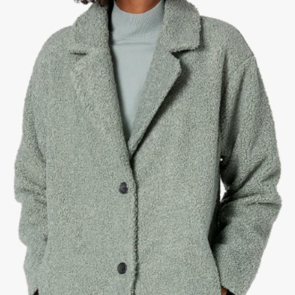 Daily Ritual | Jackets & Coats | Sage Green Teddy Bear Fleece Jacket ...